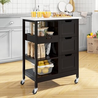 Small Kitchen Island Cart , Rolling Portable Dining Room Serving ...