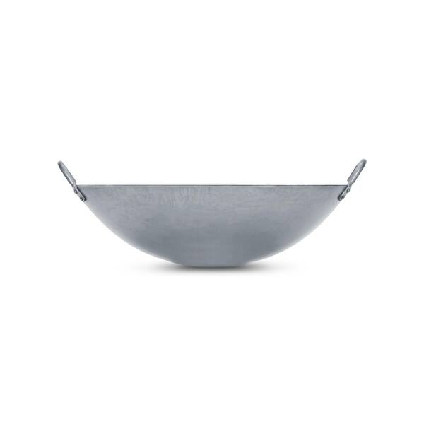 Big 16 Inch Heavy Canton Style Hand Hammered Carbon Steel Wok (Round ...