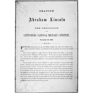 Gettysburg Address 1863. /Namerican Broadside Printed With The Text Of ...
