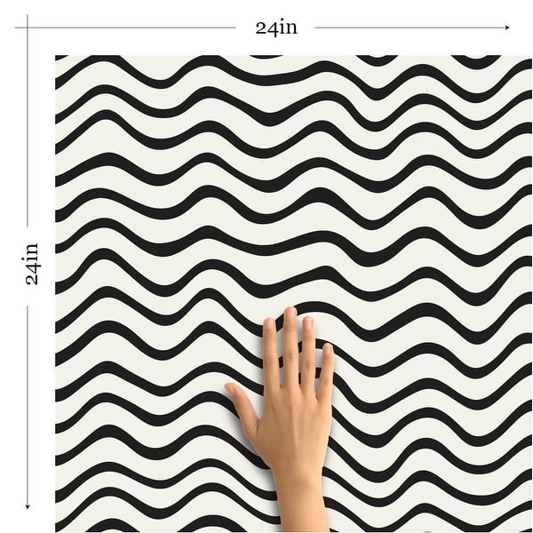 Black and White Lines Nautical Peel and Stick Removable Wallpaper 4043 ...