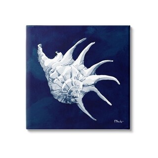 Stupell Cyanotype Shells Traditional Conch Stretched Canvas Wall Art ...