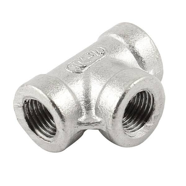 Tee Shape 3 Way 1/4NPT to 1/4NPT Female Thread Pipe Coupling Fitting ...