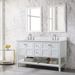 Proox 60 in. Freedstand Bathroom Vanity Engineered counter stone top w ...