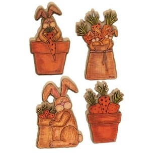 Chunky Wooden Whimsy Gathering Wabbit Sitters Hand-Sketched Spring ...