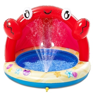 Baby Pool Toddler Sprinkler,Crab Splash Pool with Canopy,Baby Wading ...