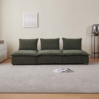 Modern 3-Seater Armless Sofa Couch with Modular Design & Ultra-Soft ...