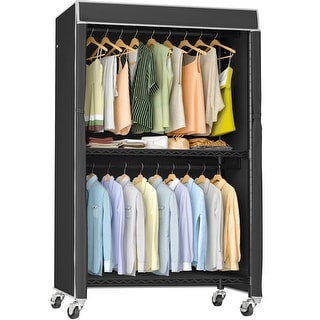 Rolling Garment Rack with Cover Clothing Rack for Hanging Clothes ...