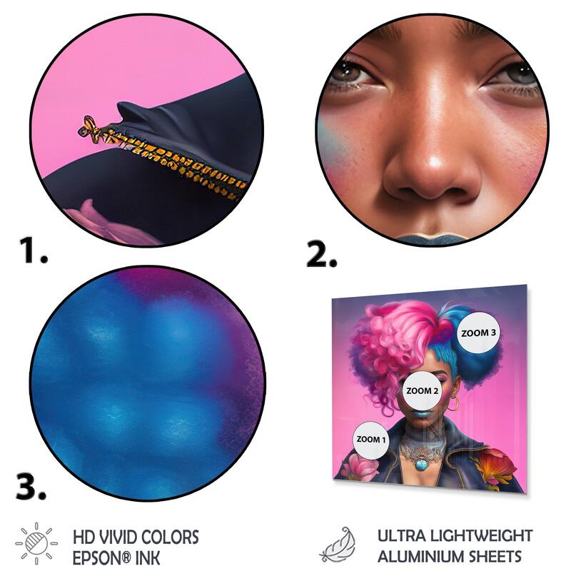 Designart 'Pink And Blue African American Woman III' African American ...
