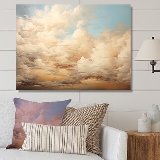 Designart "Beige Minimalism Clouds I" Clouds Wall Art - Bed Bath ...