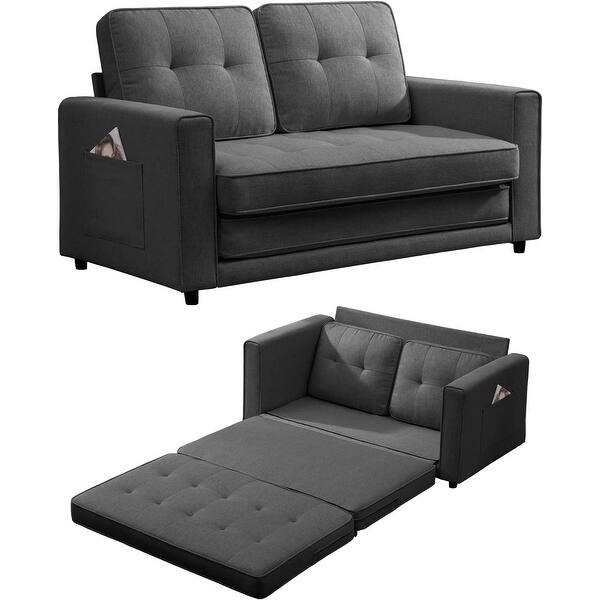 Mixoy 84"Modern 3-in-1 Loveseat Sleeper Sofa,Multi-Function Tri-Fold ...