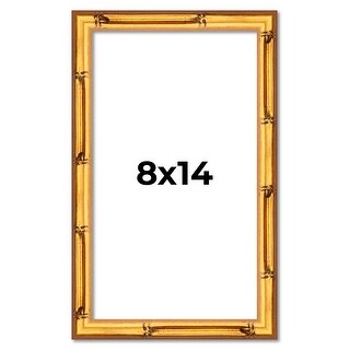 8x14 Frame Gold Bamboo Solid Wood Picture Frame | 1 Inch Moulding - Bed ...