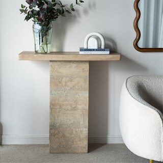 Cream Cement Square Coffee Table with Pedestal Base - Bed Bath & Beyond ...