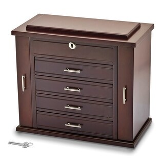 Curata Giftware Matte Mahogany Finish Poplar Veneer 4-Drawer W/Swing ...