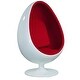 Oval Ball Red/White Lounge Chair - 54"H (SH 17") x 33"W x 31"D - Bed ...