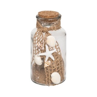 Glass Bottle With Rope Nat Sand Shells Decor Decoration Glass Shell ...