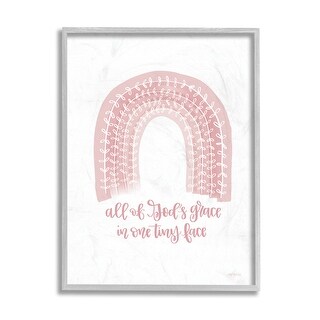 Stupell God's Grace in One Face Phrase Pink Rainbow Framed Wall Art ...