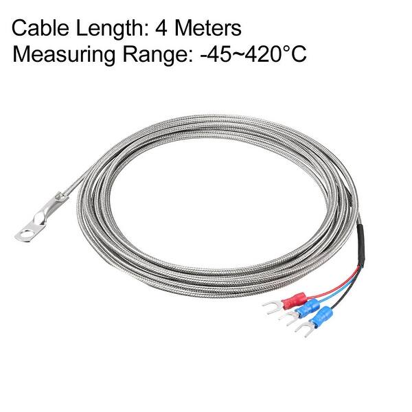 Pt100 Temperature Sensor Probe 4 Meters Cable 6mm Hole Thermocouple ...