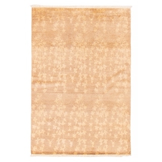 ECARPETGALLERY Hand-knotted Finest Ziegler Light Brown Wool Rug - 4'2 x ...
