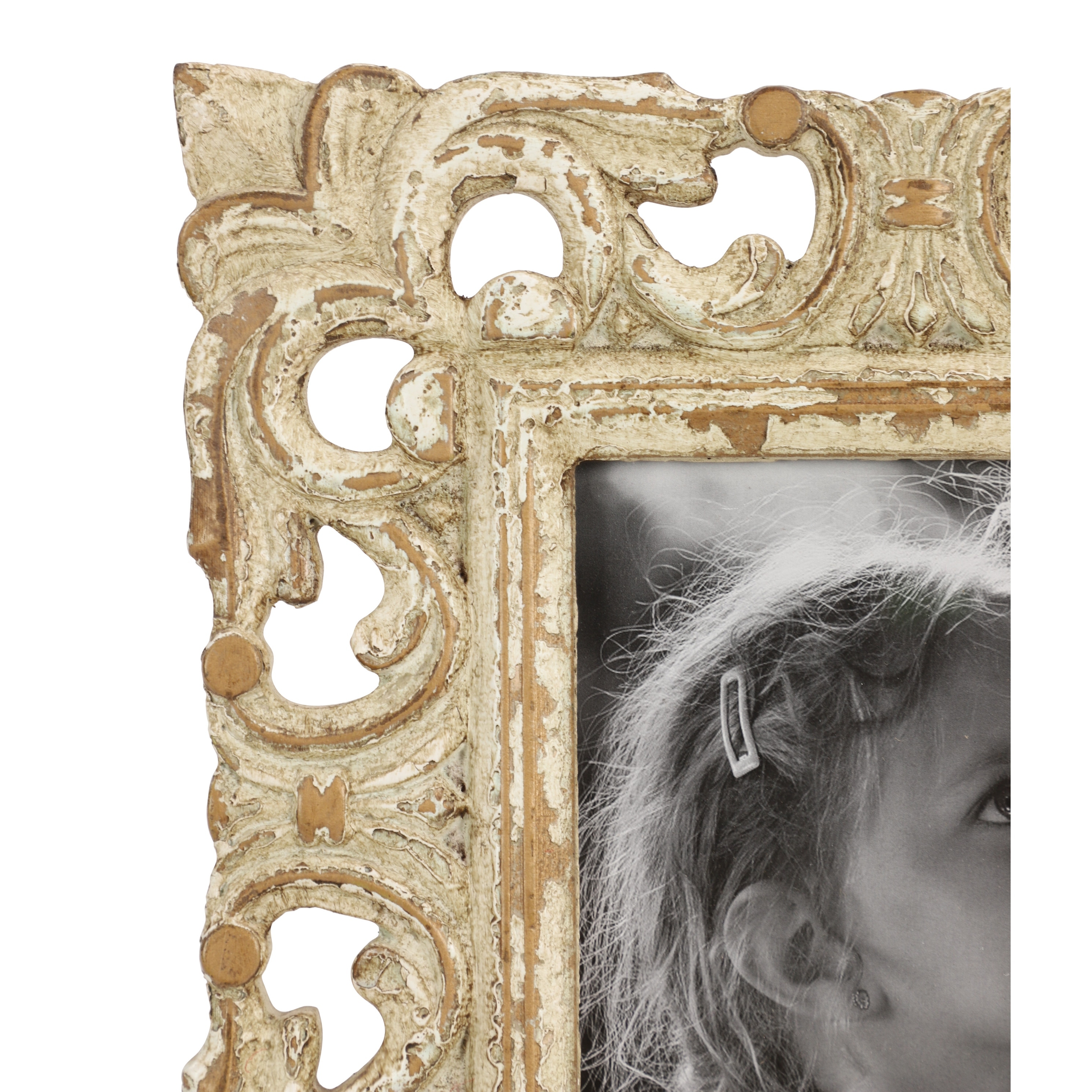 white scroll picture frame