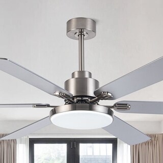 65-in Gold Large Indoor Ceiling Fan with Light Remote (8-Blade) - On ...
