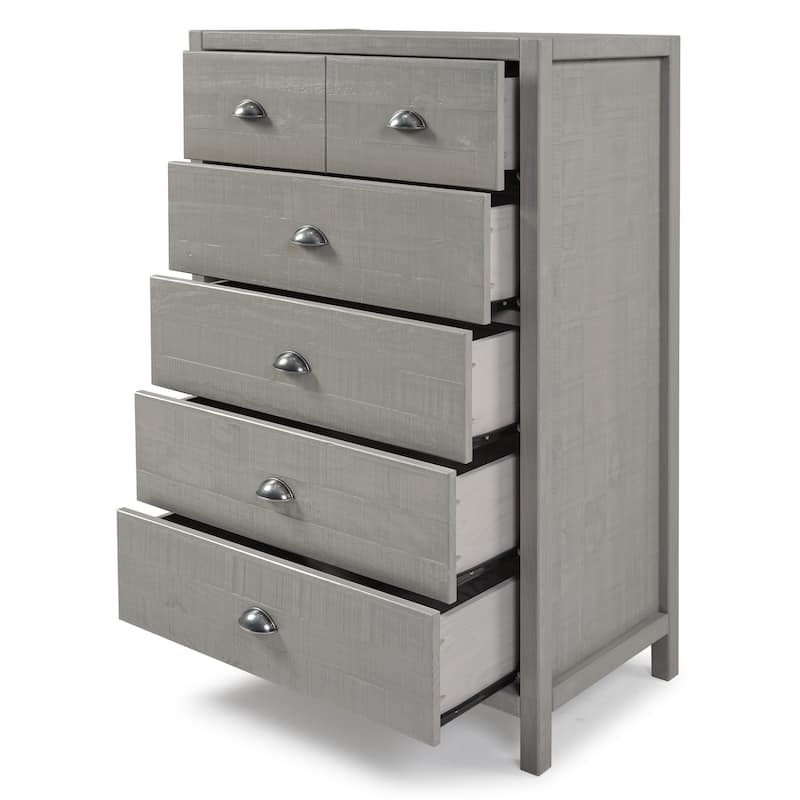 Hampton Five Drawer Chest - Dritfwood Finish - Overstock - 37217449