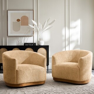 Gema Modern 360°Swivel Chenille Ergonomic Barrel Accent Chair with ...