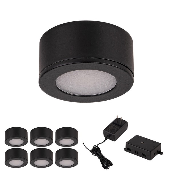 WAC Lighting HR-LED10/6K-30 Mini Puck 6-Pack 1-3/8" Wide LED Under ...