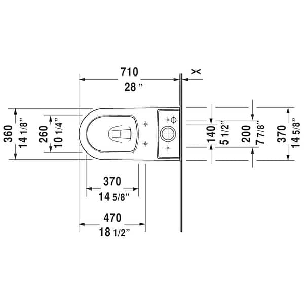 Duravit ME by Starck Two Piece Elongated Toilet Less Seat 2171010000 ...