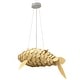 Unique Wooden Vivid Fish-shape Pendant Light - Natural Wood - Bed Bath ...