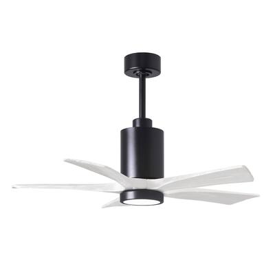 Matthews Fan Patricia-5 42-inch Matte Black Ceiling Fan with LED Light ...