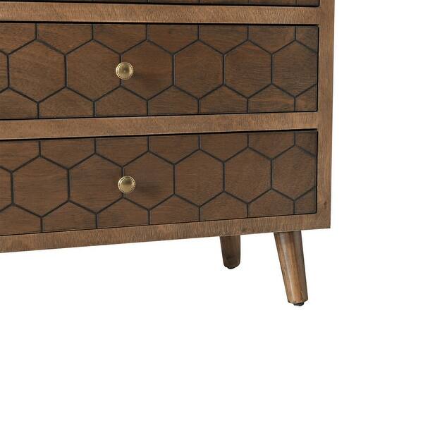 5 Drawers Stylish Storage Cabinet,Handcrafted Accent Drawer with ...