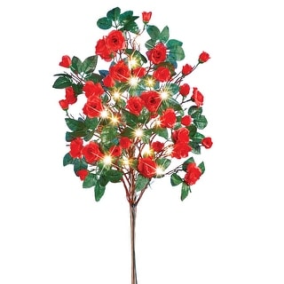 Solar Powered Rose Bush Stake with 20 LED Lights - 14 x 29 x 14 - Bed ...