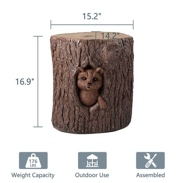 COSIEST Outdoor Wood Tree-Trunk Log Stool - Bed Bath & Beyond - 34630918