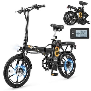 Goplus 16" Folding E-Bike Portable Electric Bicycle with Peak 650 W ...