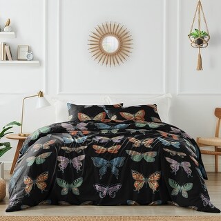 Sweet Jojo Designs Boho Bohemian Butterfly Girl Queen Duvet Cover ...