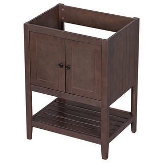 24" Bathroom Vanity Base Only with Doors and Open Shelf - Bed Bath ...