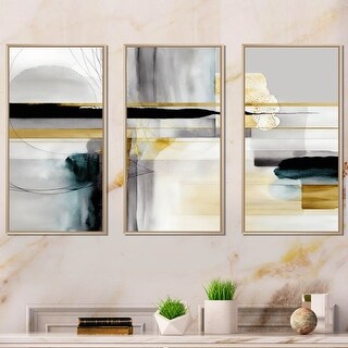 Designart "Abstract Transitional Shapes Black IV" Modern Shapes ...