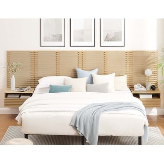 Vidalia Mid-century Modern Walnut Wooden Floating King Size Headboard ...