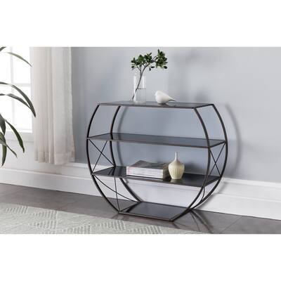 Pewter Metal Console Table - Overstock - 22333967