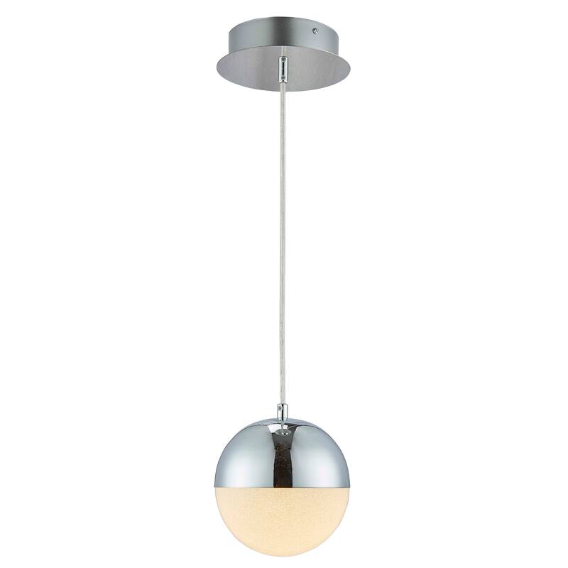 1 Light LED Array Sphere Shaped Pendant Light in Chrome Finish ...