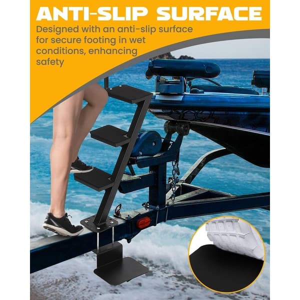 Non Slip Boat Trailer Steps LOPOO Heavy-Duty 2-Step Boat Trailer Step ...