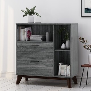 Simple Display Cabinet File Cabinet with Open Shelves, Floor Cabinet ...