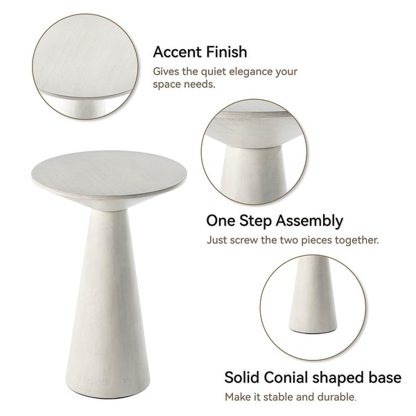 COZAYH Wood Pedestal End table, Modern Drink Table with Base, Round ...