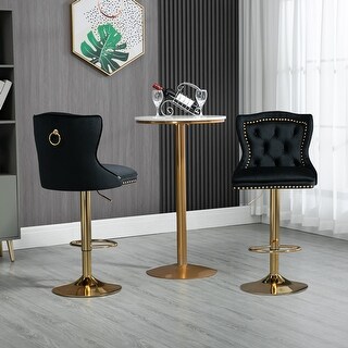 Back Bar Stools with Footrest Barstool Modern Velvet Dining Chairs ...