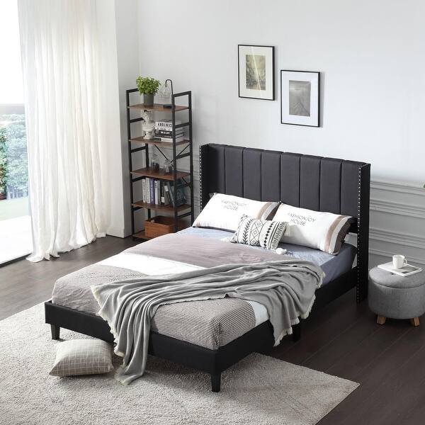 black material bed frame