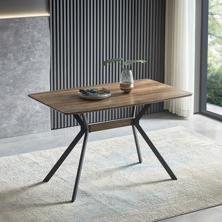 Modern Minimalist Style Dining Table, MDF wooden Top Black, For Dining ...
