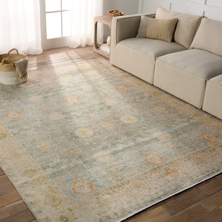 Ansley Floral Blue/ Green Area Rug - Bed Bath & Beyond - 36129754
