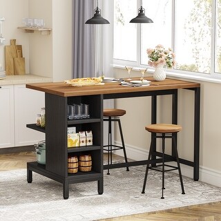 43" Wide Kitchen Island, Kitchen Counter Table with 5 Open Shelves ...