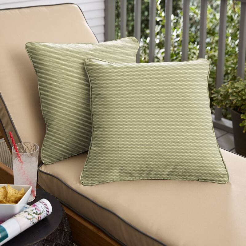 Sorra Home Outdura Sync Basil Indoor/Outdoor Corded Square Pillows (Set ...