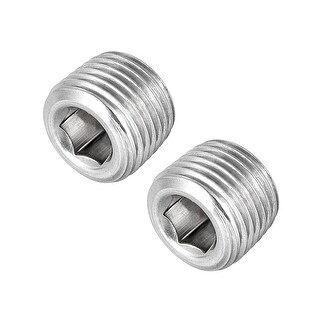 Hex Countersunk Plug Stainless Steel Pipe Fitting Male Thread 2Pcs ...